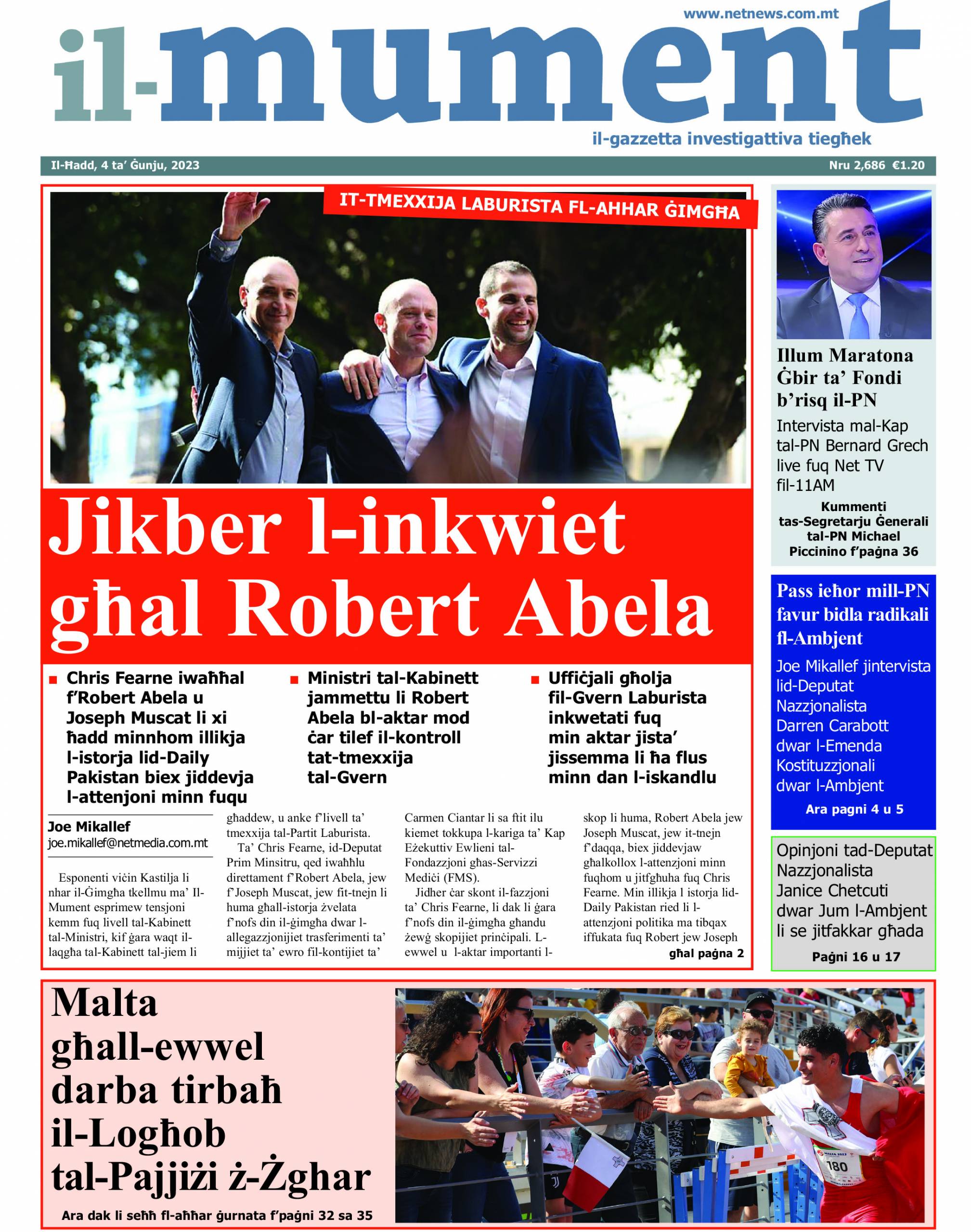 Il-faċċata tal-gazzetta 'il-mument' - NETnews