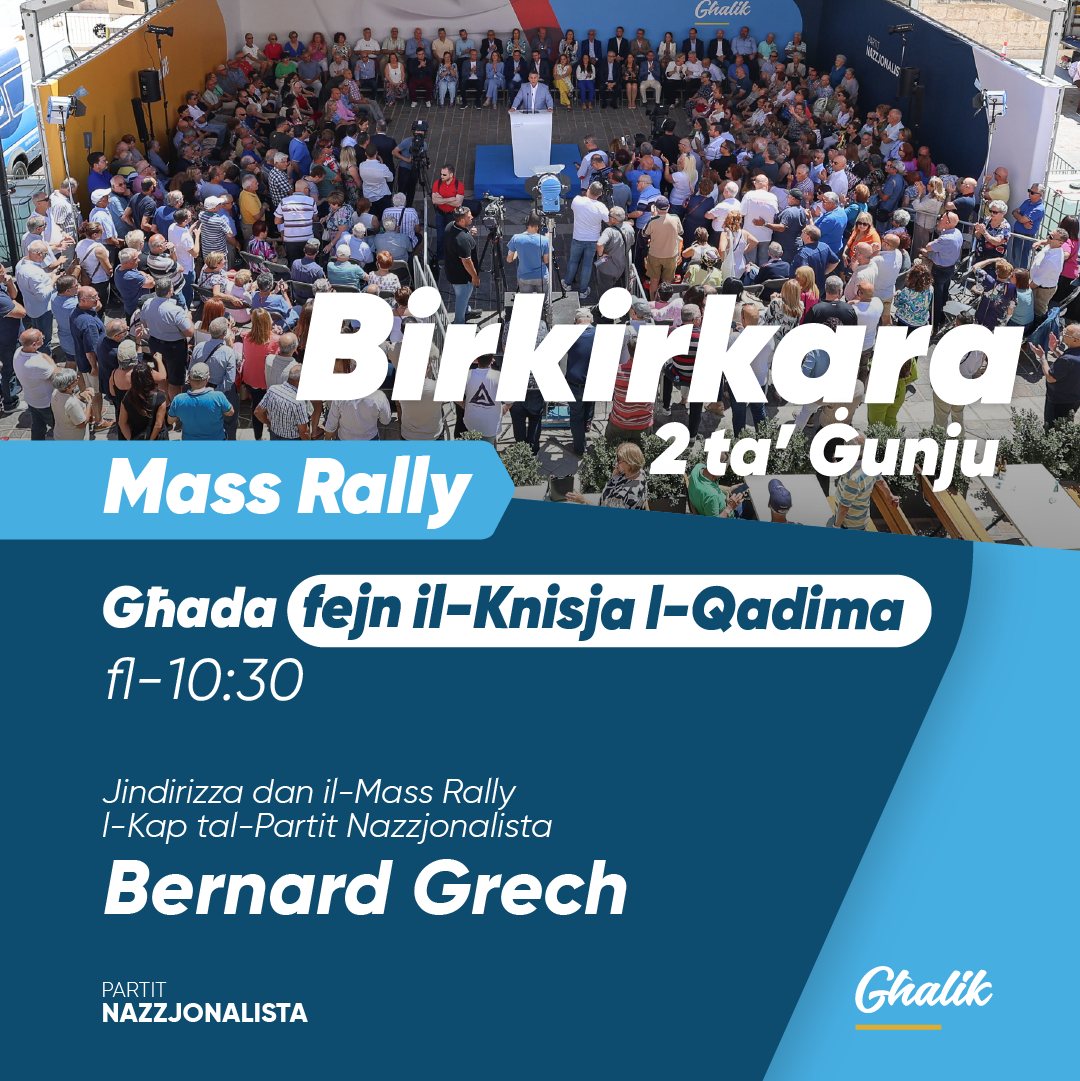 Għada f'Birkirkara: Mass Rally tal-Partit Nazzjonalista - NETnews