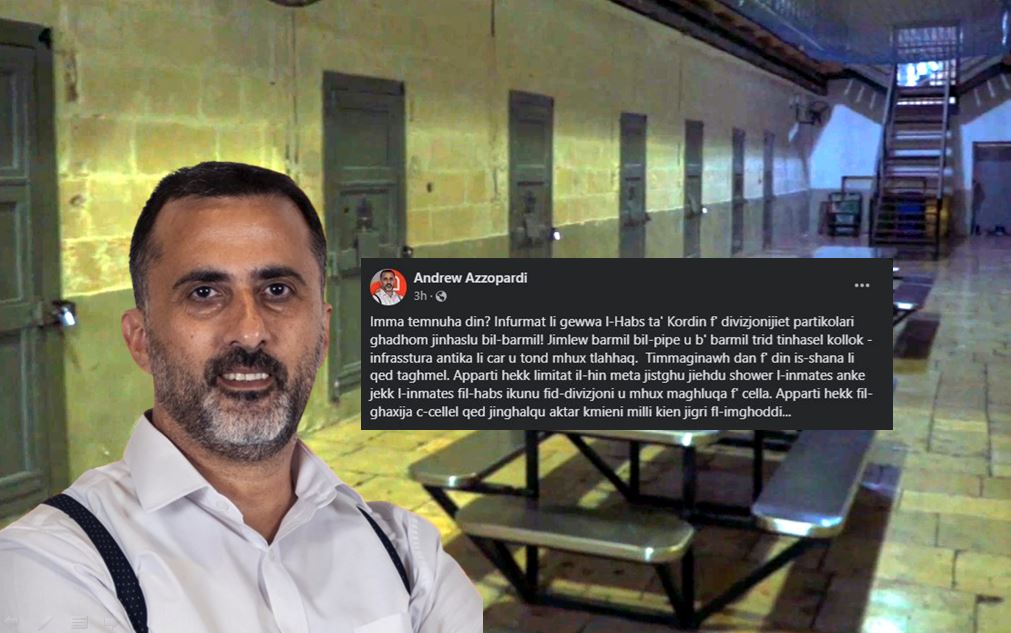 "F'ċertu diviżjonijiet fil-ħabs għadhom jinħaslu bil-barmil u pipe ...