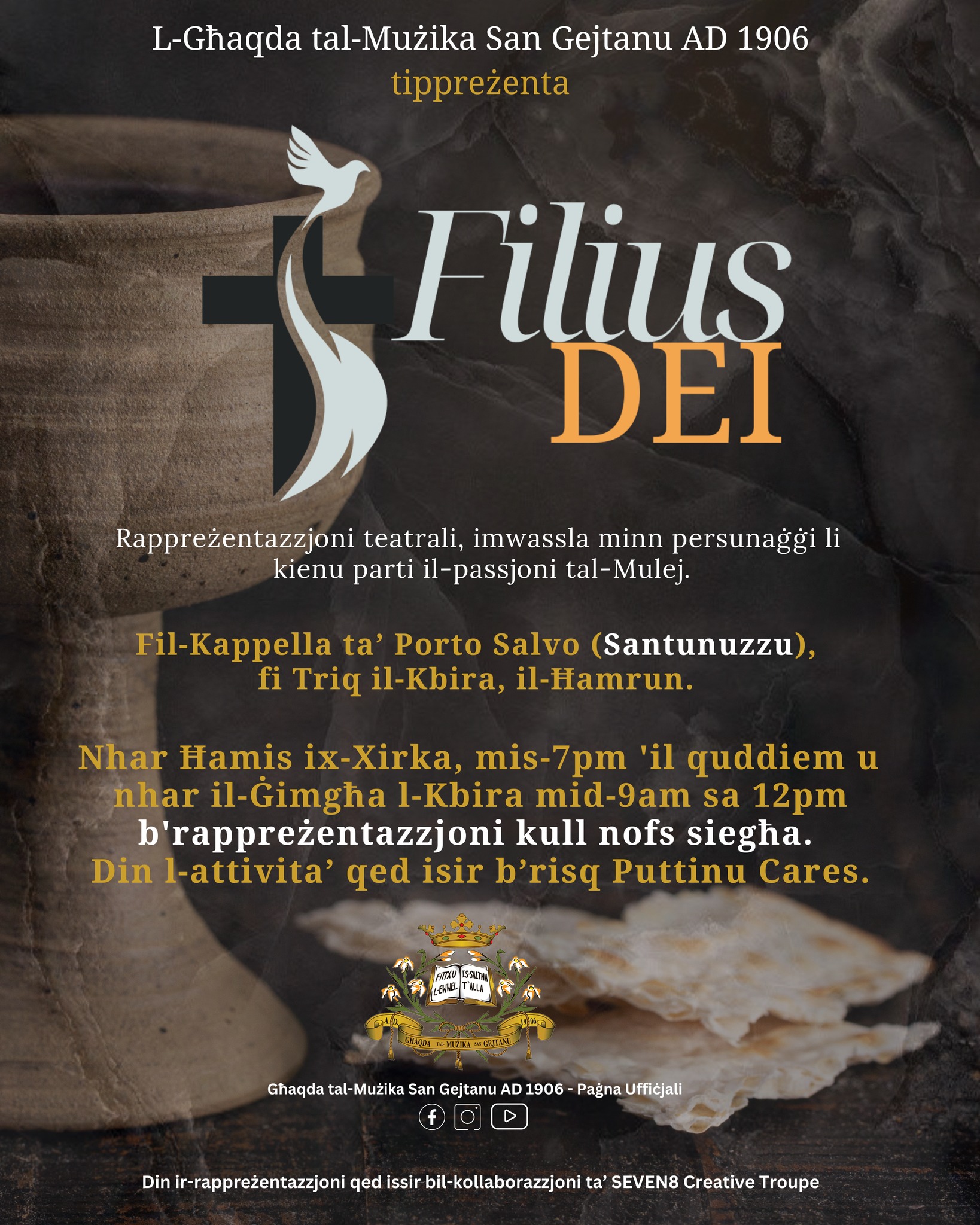 Rappreżentazzjoni teatrali fil-Kappella ta' Porto Salvo f'Ħamis ix ...