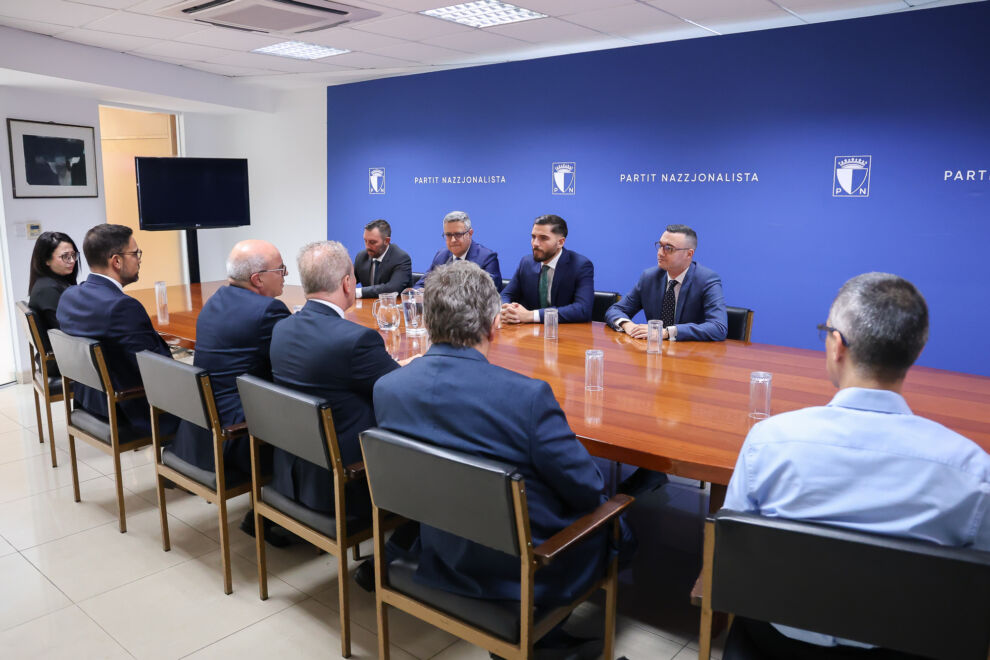 Il-Kap tal-Partit Nazzjonalista Alex Borg f’laqgħat mal-MAM, l-MUBE u l ...