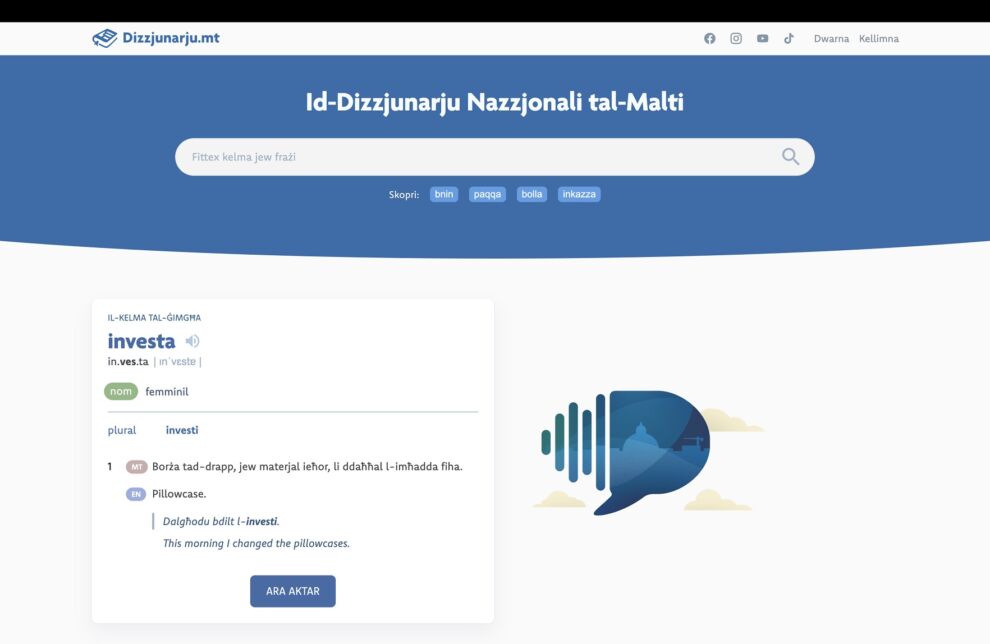Dizzjunarju.mt - Qed jinbena d-Dizzjunarju Nazzjonali tal-Malti - NETnews
